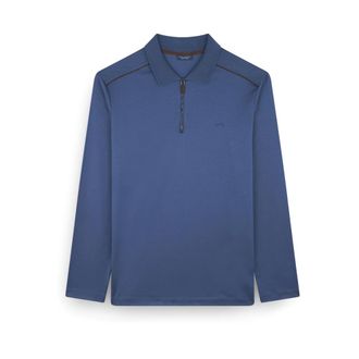 Paul & Shark Homme, Tops, Bleu, Taille: L Polo en coton Aqua Touch avec fermeture &eacute;clair