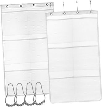 PartyKindom 2 Stück Hängender Badezimmer Organizer mit Netzfächern Atmungsaktive Aufbewahrungstasche für Dusche Platzsparend Praktisch und Langlebig für Kleine Rä