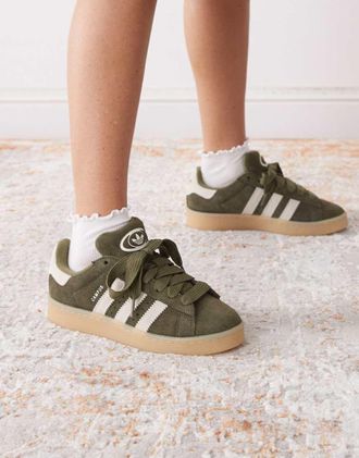 adidas Originals Campus 00s - Baskets à semelle en gomme - Kaki et crème-Vert