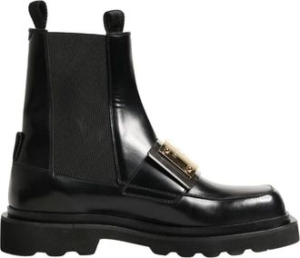 Dolce & Gabbana Homme, Chaussures, Noir, Taille: 44 EU Bottines &agrave; logo