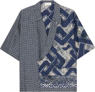 Pierre-Louis Mascia Homme, Chemises, Bleu, Taille: S Aloe Short Sleeve Shirt