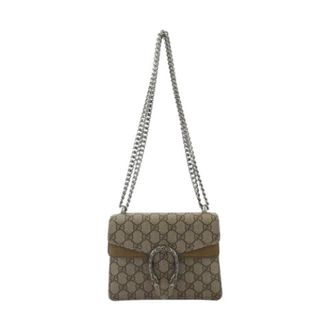 Gucci Pre-owned Dionysus GG Supreme Canvas Suede Schultertasche - - Pre-owned - Damen - Beige - ONE SIZE