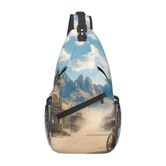 Generic Sac &agrave; bandouli&egrave;re Western Town Back, sac &agrave; bandouli&egrave;re de voyage, sac &agrave; dos &agrave; bandouli&egrave;re pour homme, sac &agrave; dos de randonn&eacute;e