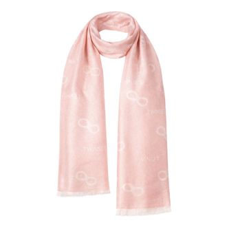 Twinset Femme, Accessoires, Rose, Taille: ONE Size &Eacute;tole Jacquard Logo Infinity All Over