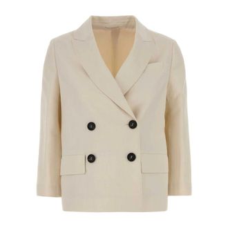 Brunello Cucinelli Fluid Twill Blazer - - Jackets - Damen - Wei&szlig; - L