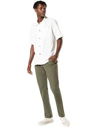 Dockers Smart 360 Flex Alpha Slim Homme Pantalons, Dockers Olive, 38W / 34L