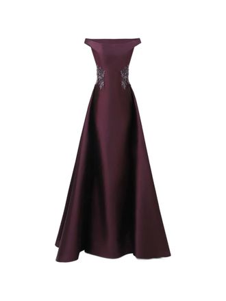 Gemy Maalouf Schulterfreie Robe mit Perlen - Violett