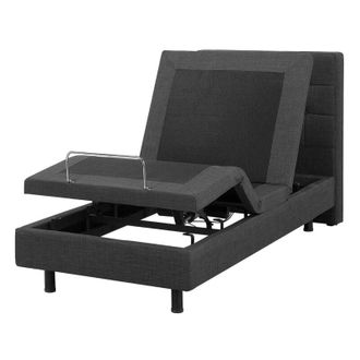 Beliani Plattform Bett Dunkelgrau 80 x 200 cm Elektrisch Praktisch mit Fernbedienung Verstellbar Bequeme Sitzstellung Schlafzimmer Kinderzimmer Modern