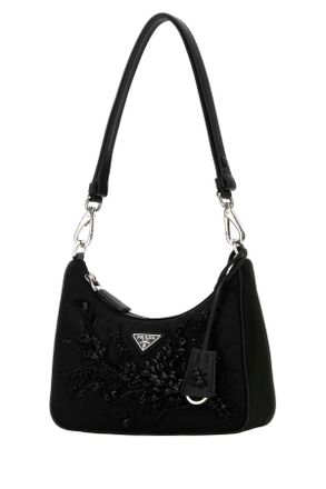 Prada Womens Black Re-Nylon Re-Edition Shoulder Bag Nero Poliammide Riciclata-Vitello Borse A Mano
