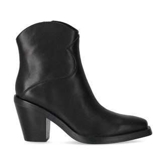 Ash Schwarzer Leder Texanischer Kn&ouml;chelstiefel - - Shoes - Damen - Schwarzk - 39 EU