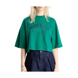 Calvin Klein Jeans Damen, Oberteile, Gr&uuml;n, MGr&ouml;&szlig;e