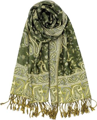 achillea Damen Achi23 Pashmina-Schal, Dark Olive, 28 W x 76 L