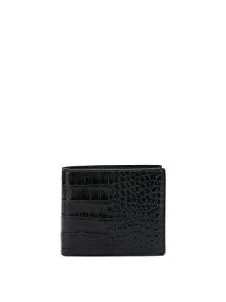 Tom Ford Portemonnaies - Crocodile Print Leather Wallet - Gr. unisize - in Schwarz - f&uuml;r Damen