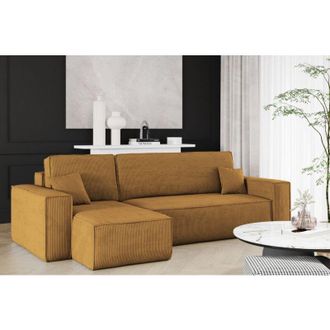 KAISER Ecksofa mit schlaffunktion und bettkasten, Eckcouch BEST stoff Poso Dicker Cord