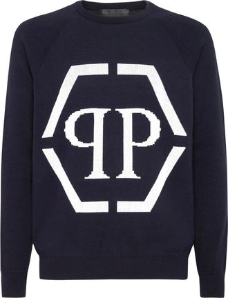 Philipp Plein Herren, Strickwaren, Blau, 2XLGr&ouml;&szlig;e