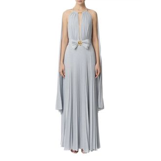 Elisabetta Franchi Femme, Robes, Bleu, Taille: 42 FR Robe de Soir&eacute;e en Jersey Lurex Bleu