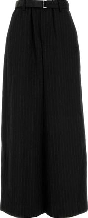 sacai Femme, Pantalons, Noir, Taille: 40 FR Chalk Stripe Pants