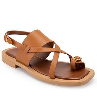 Aerosoles Sandales plates St.Barth pour femme, Marron clair/cuir, 43 EU