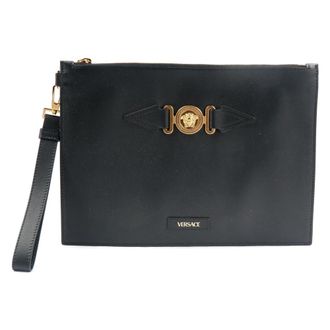 Versace Medusa Leder Clutch - - Bags - Herren - Schwarzk - ONE SIZE