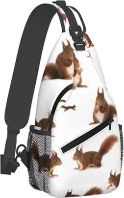Generic Sacoche Bandouliere &Eacute;cureuils mignons Durable Sacs Poitrine Multifonction Crossbody Bag pour Femme Voyage &eacute;cole
