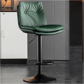 Generic Verstellbarer Drehhocker mit R&uuml;ckenlehne, Tresenstuhl aus PU-Leder, Fu&szlig;st&uuml;tze f&uuml;r K&uuml;cheninsel, Essbereich, Pub, Caf&eacute;, Fr&uuml;hst&uuml;cksecke