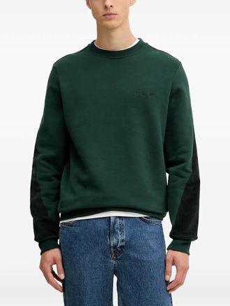 Paul Smith Sweatshirt mit Cordeinsatz - Gr&uuml;n