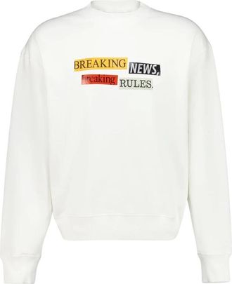 Palm Angels Homme, Sweatshirts et sweats &agrave; capuche, Blanc, Taille: S PA x LA Times Quote SweaT-shirt
