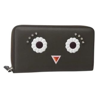 Fendi Portefeuille en cuir Pre-owned - Femme - Pre-owned - Gris - Taille: ONE Size