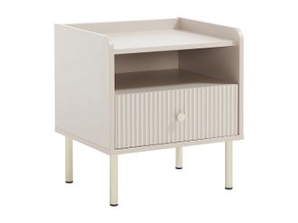 Vente-Unique Nachttisch mit 1 Schublade und 1 Nische - Beige und Gold - LUNAOR