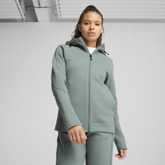 Puma evoStripe Kapuzenjacke Damen, Kleidung, Gr&uuml;n, XS