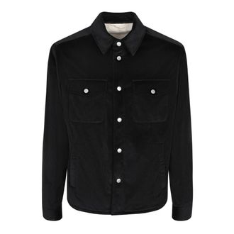 Lardini Schwarzes Cord-Overshirt mit Druckknopf - - Jackets - Herren - Schwarzk - XL