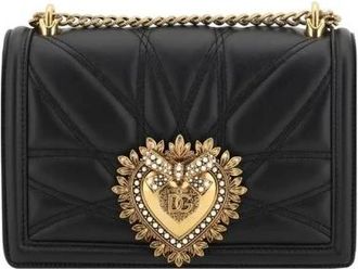 Dolce & Gabbana Quilted Heart Schultertasche - - Bags - Damen - Schwarzk - ONE SIZE