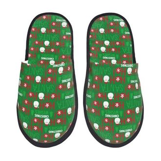 Generic Accueil Pantoufles P&egrave;re No&euml;l Mignon Et Ho Ho Ho Portative Fourrure Pantoufles Unisexe Chaussons DInt&eacute;rieur Pour Femmes Int&eacute;rieur Homme L