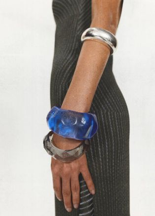 Mango Lot de 3 bracelets &agrave; textures combin&eacute;es argent - Femme - Taille unique - MANGO