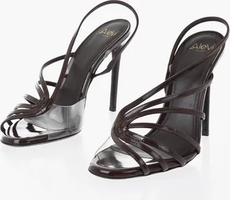 Alev&igrave; Patent Leather Sandals BENNY with Transparent Detail 12cm Heel Alev&igrave;