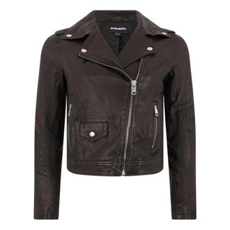 Diesel Bikerjacke aus Leder - - Jackets - Damen - Braun - XS