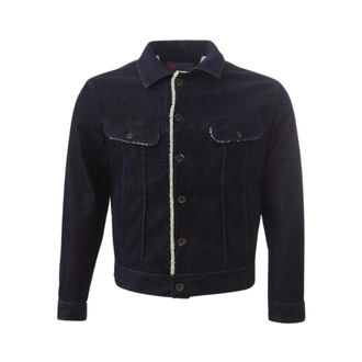 Lardini Veste en velours avec doublure en fourrure - Homme - Vestes - Bleu - Taille: XL