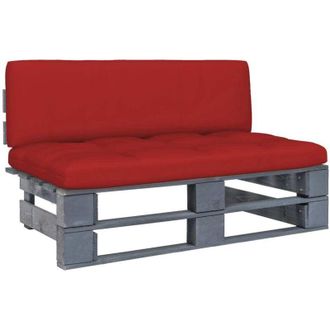 vidaXL Outdoor-Mittelsofa Paletten Impr&auml;gniertes Kiefernholz Grau Vidaxl