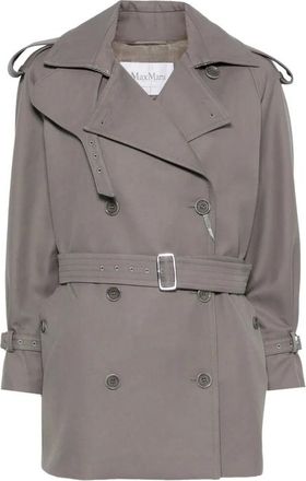 Max Mara Femme, Manteaux, Gris, Taille: 32 FR Cacio Trench-coat crois&eacute; ceintur&eacute;