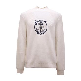 Armani Maglione Lupetto Wool/Cotton Sweater - - Knitwear - Herren - Wei&szlig; - M