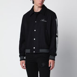 Amiri Schwarze Jacke aus Wollmischung mit Logo
