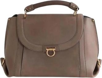 Ferragamo Sac &agrave; main en cuir Pre-owned - Femme - Pre-owned - Brun - Taille: ONE Size