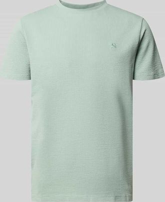 Lerros T-Shirt mit Strukturmuster und Logo-Stitching