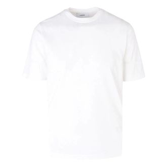 Lardini Homme, Tops, Blanc, Taille: S T-shirt &agrave; col rond en m&eacute;lange de coton et de soie