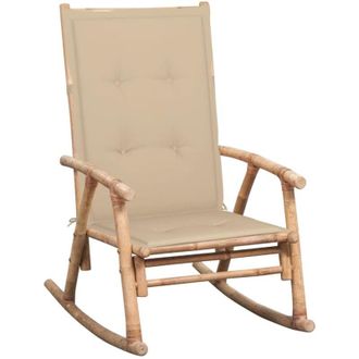 vidaXL Chaise &agrave; bascule avec coussin bambou vidaXL