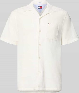 Tommy Jeans Regular Fit Freizeithemd aus Leinen-Baumwoll-Mix