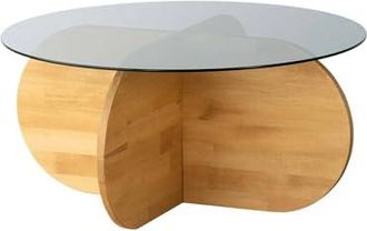 Dmora Couchtisch Metis 75x75x35h cm Braun mit Zeitungsablage