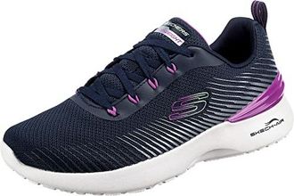 Skechers Femme Skech-air Dynamight Luminosity Basket, Bordure Violette en Maille Marine, 38 EU