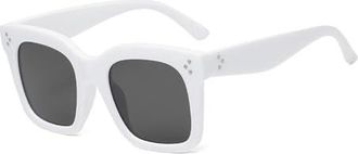 Generic Lunettes De Soleil Carr&eacute;es &Agrave; Grande Monture For Hommes Et Femmes, Verres De Soleil Polaris&eacute;s For La Conduite De F&ecirc;te(White)
