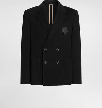 Dolce & Gabbana Jacke Portofino Aus Jersey Mit Doppelreihiger Knopfleiste - Mann Anz&uuml;ge Und Blazer Schwarz 48